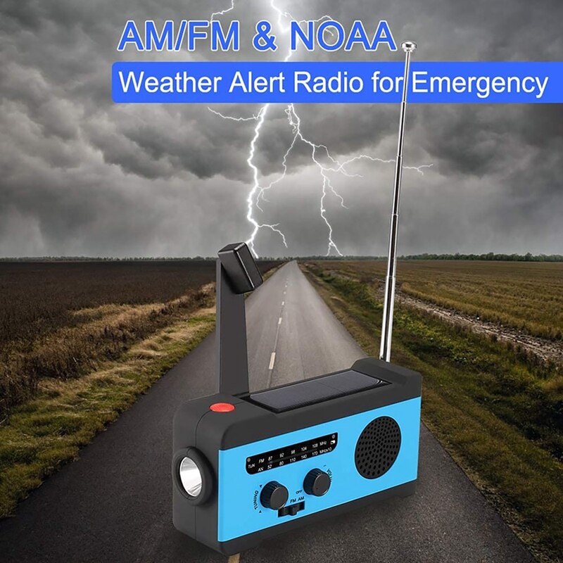 Solar Radio Hand Crank AM/FM/NOAA Weather Radio, E... – Grandado