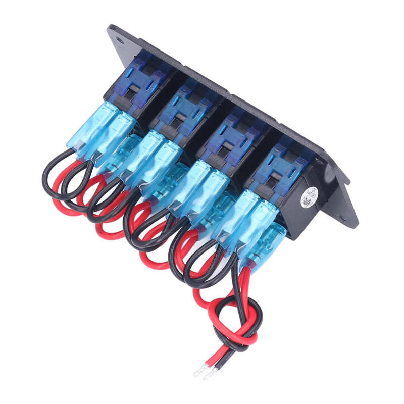 4 Gang Rocker Switch Panel Black Toggle Switch for... – Grandado