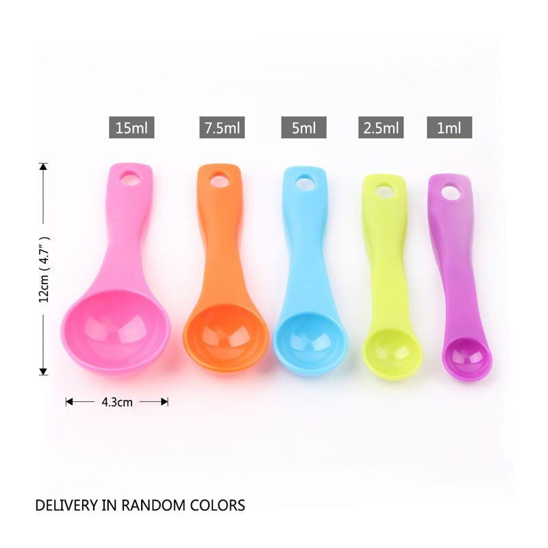QueenTime 5PCS Spice Measuring Spoons Plastic Teas... – Grandado