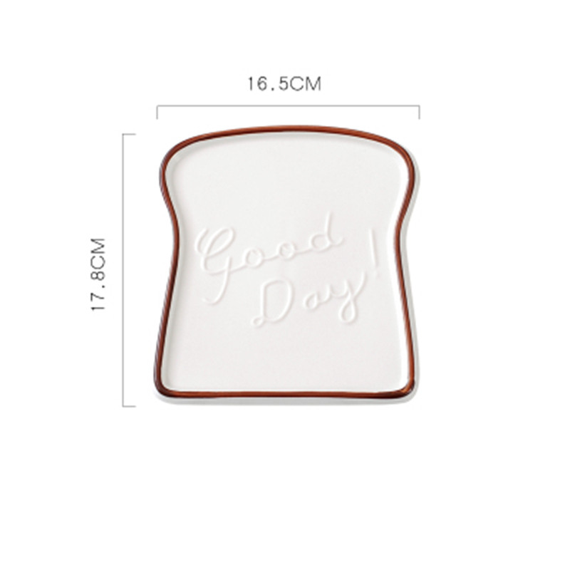 6.5 Inch Toast Shape Dinner Plates Ceramic Dish Pl... – Vicedeal