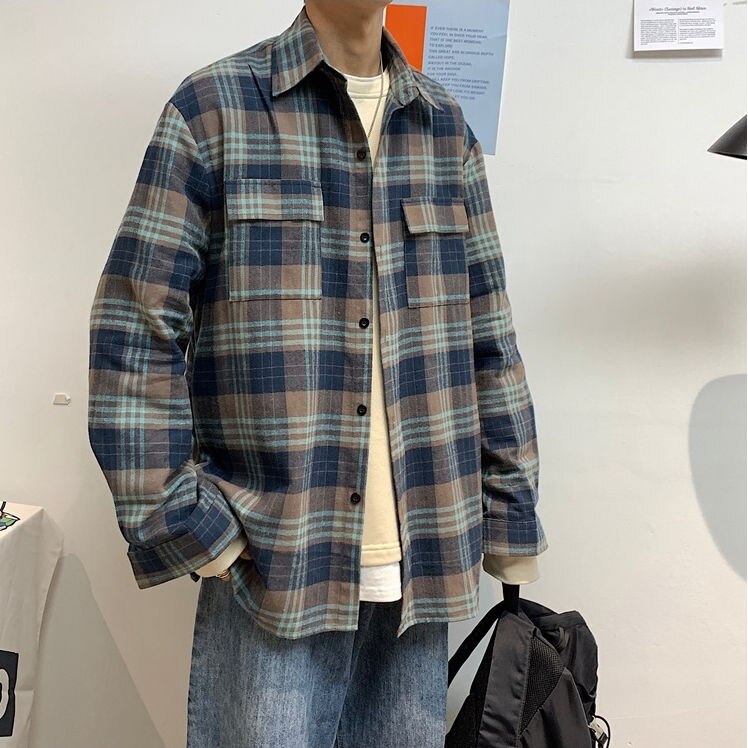Lente Koreaanse Kleding Plaid Shirt Voor Mannen Vi... – Vicedeal