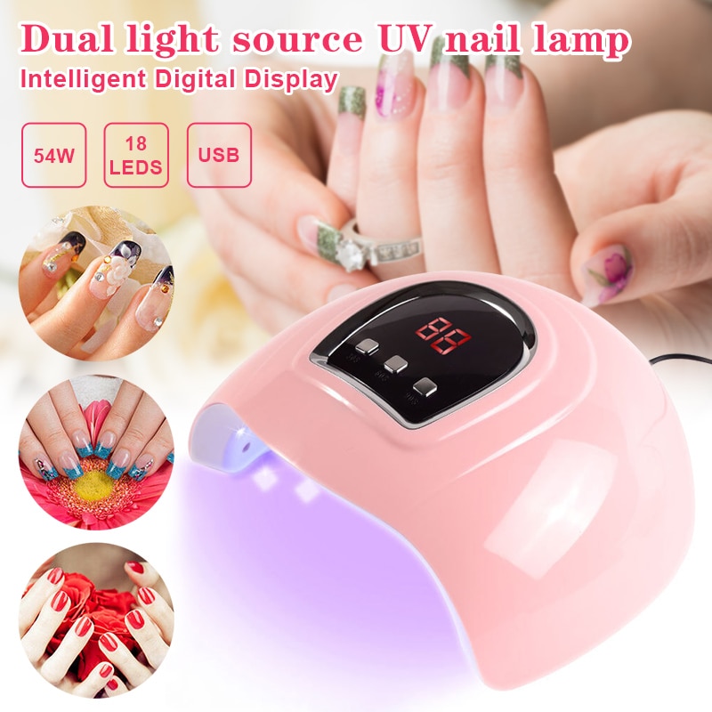 Newly 54W 18LEDs UV LED Nail Lamp Digital Display ... – Grandado