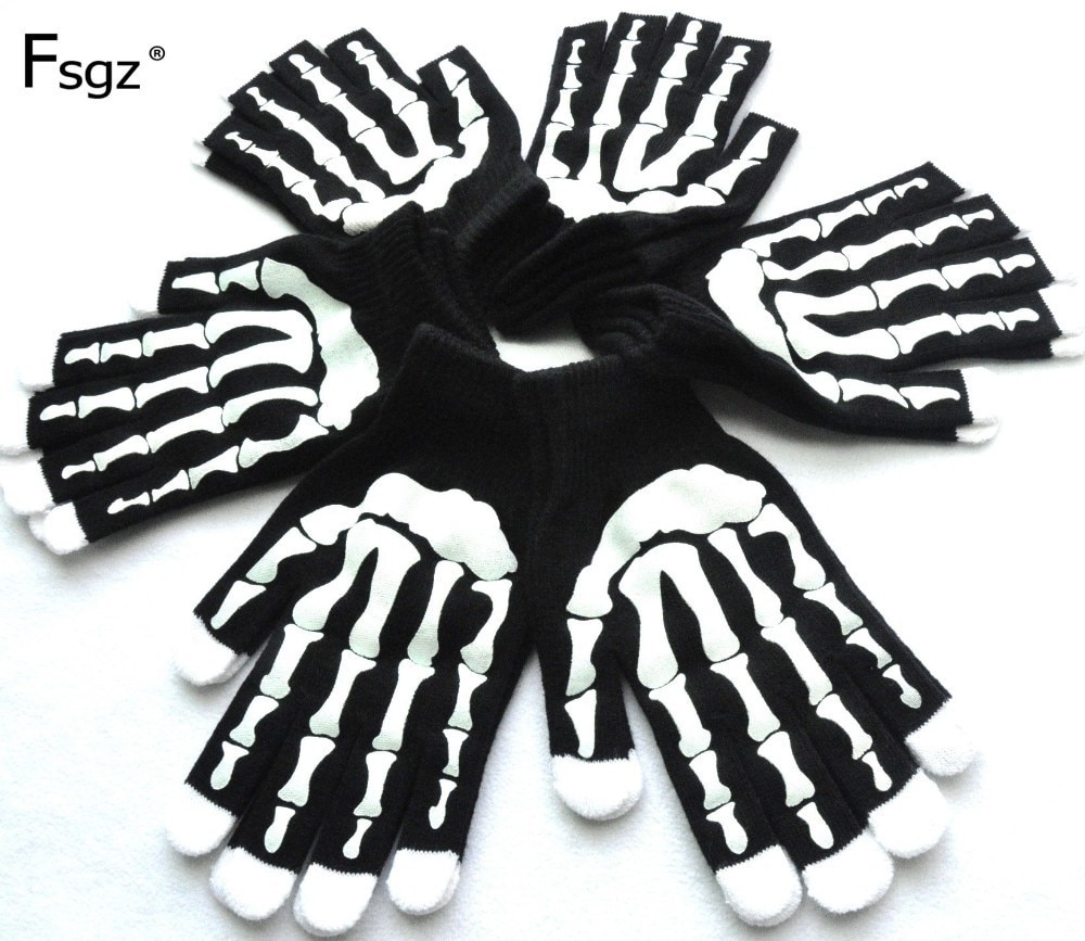 Winter Gloves For Men Soft Knitted Skeleton Hands ... – Grandado