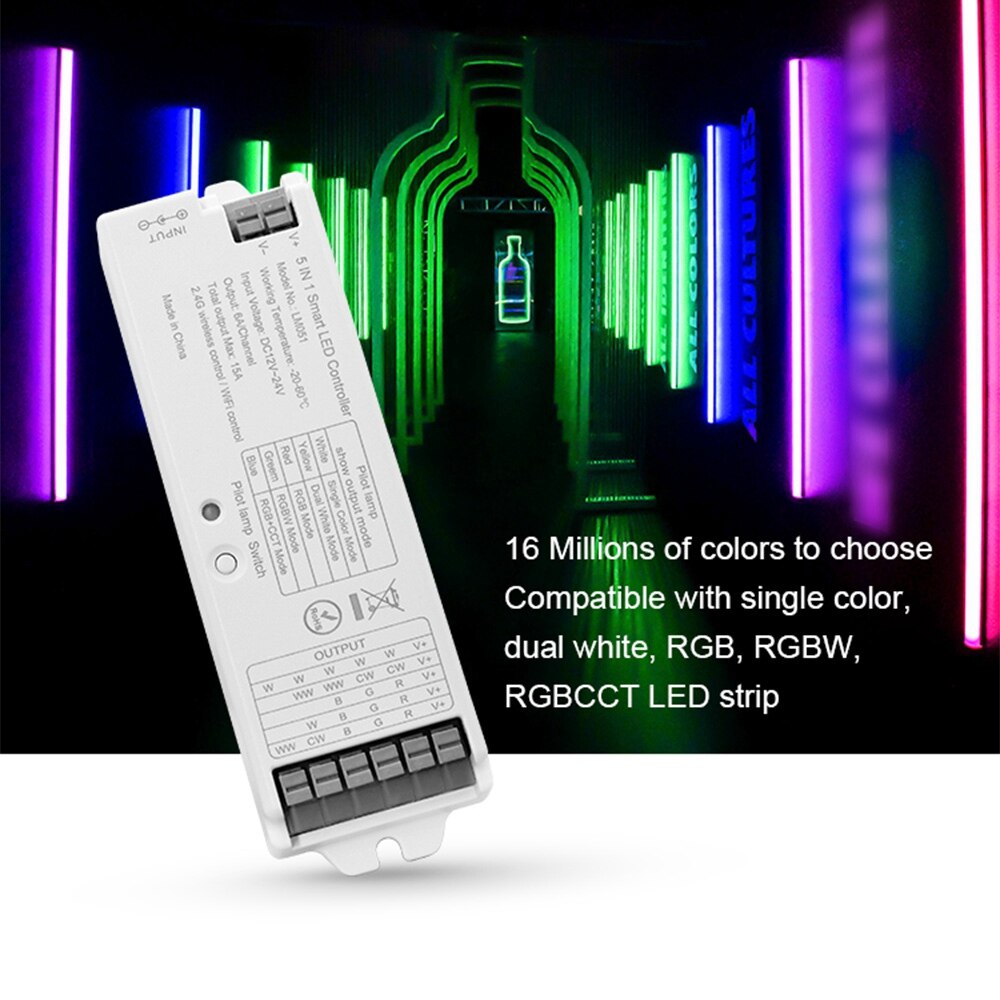 LM051 5 In 1 Led Strip Controller DC12-24V Voor En... – Vicedeal