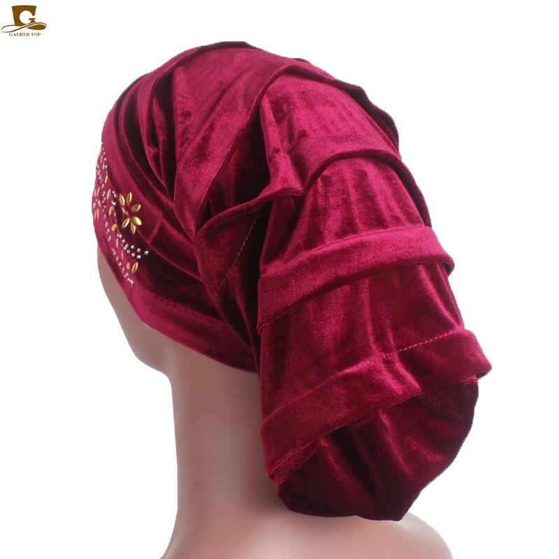 Diamante Velvet Pleated Turban Dreadlocks Sleeping... – Grandado