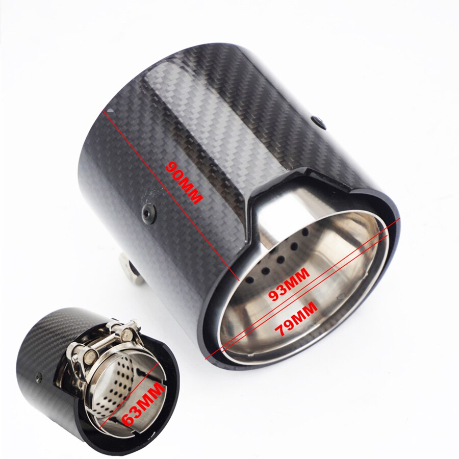 63MM inlet OD 93MM OUT Glossy Carbon Fiber Exhaust... – Grandado