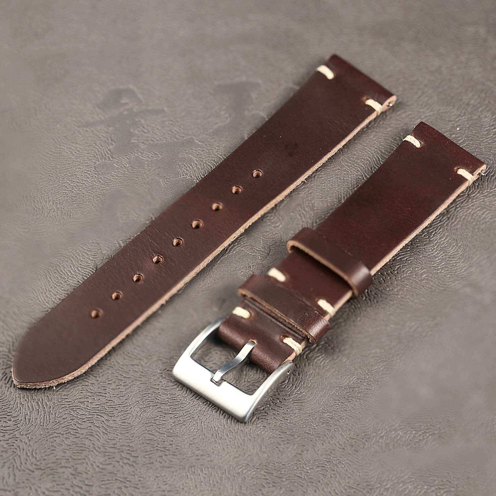Horween US Chromexcel Leather Watch Bands Black So... – Grandado