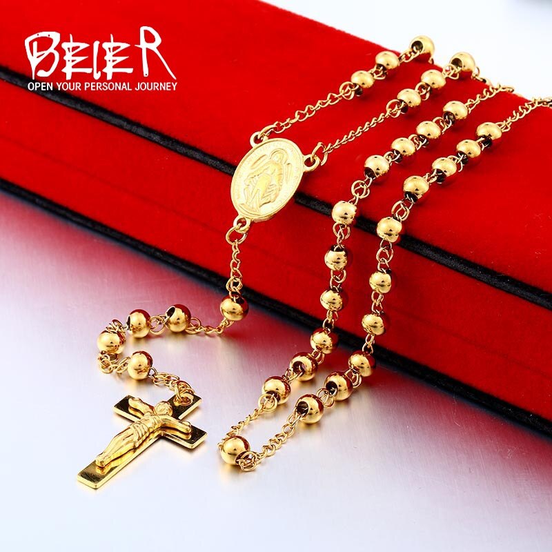 Beier 3colour Crucifix stainless steel Beads Jesus... – Grandado