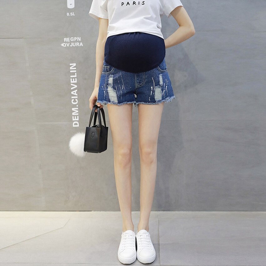 summer pregnant women hole denim shorts thin secti... – Vicedeal