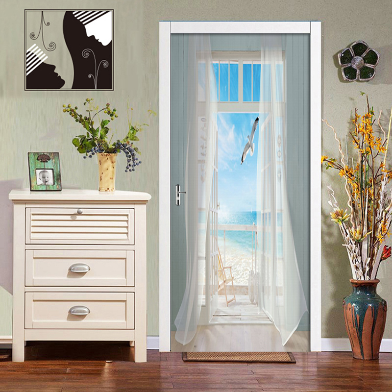 Removable Door Stickers European 3D Scenery By The... – Grandado