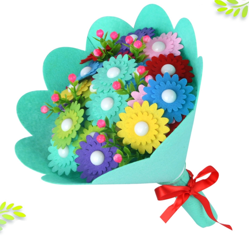 Q6PD Kids Button Felt Bouquet Art Crafting Project... – Grandado