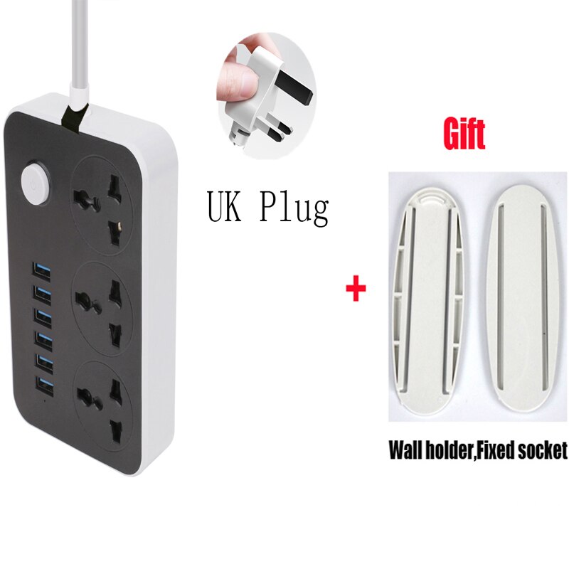 2 Round Pin EU RUS UK Plug Power Strip Switch 2M C... – Grandado