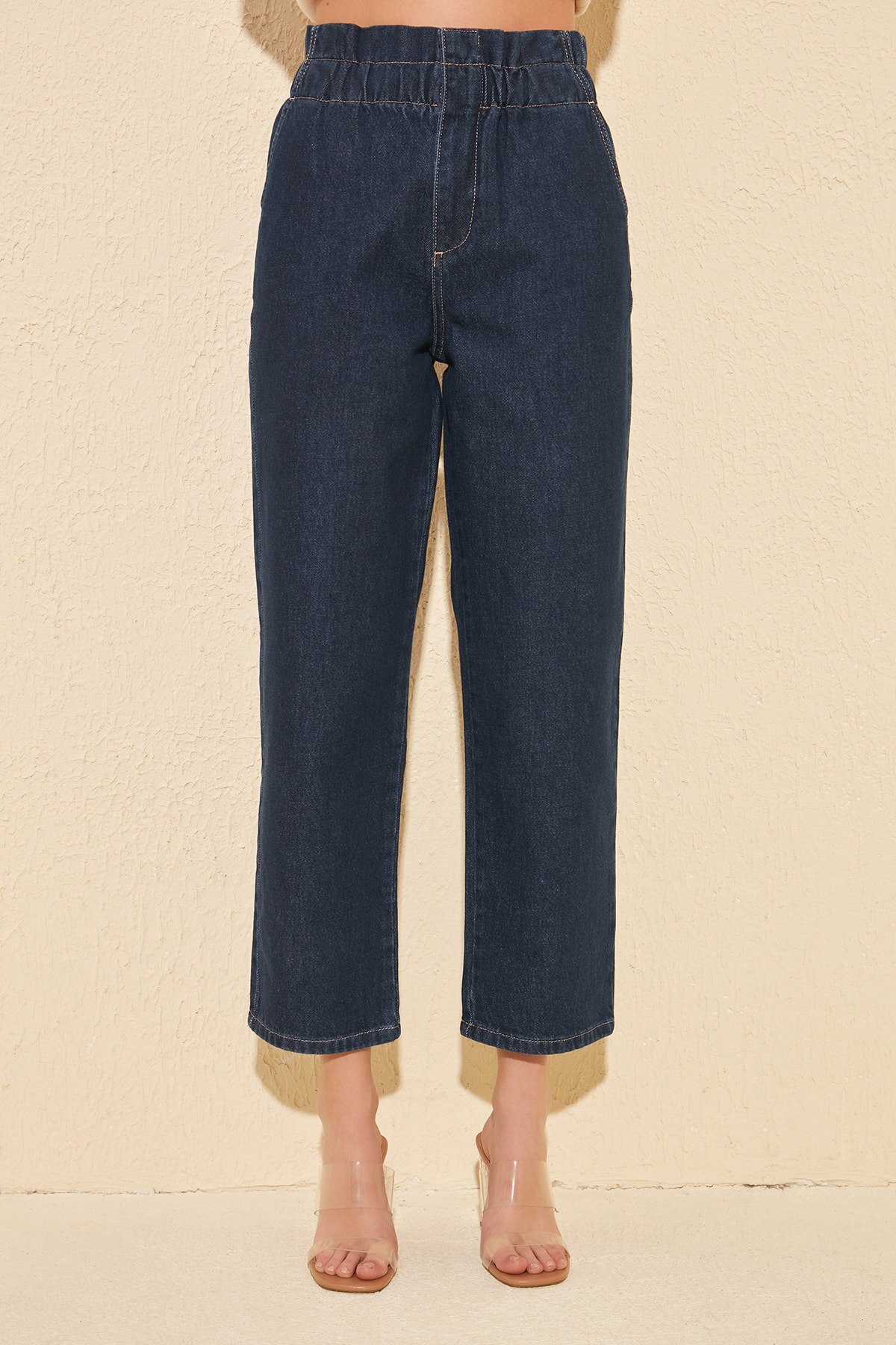 Trendyol Beli Wheel High Bel Straight Jeans TWOSS2... – Vicedeal