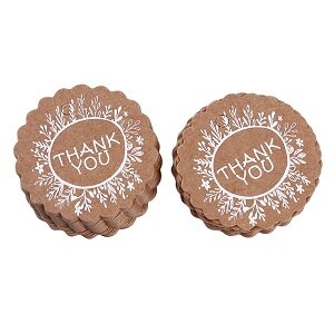 50pcs Garland Kraft Paper Round Tags THANK YOU Bla... – Vicedeal