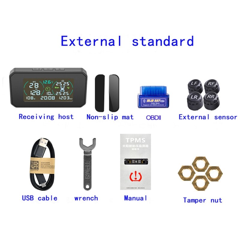 Car Multifunction OBD HUD Solar Power Tyre Pressur... – Vicedeal