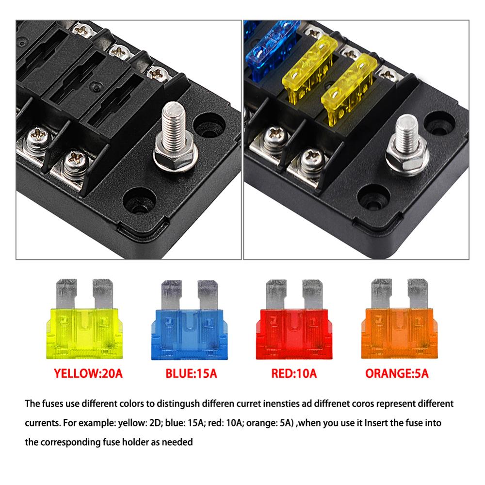 12V 6 Way Terminals Circuit Car Blade Fuse Box Blo... – Grandado