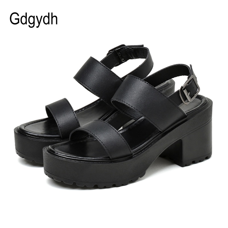 Gdgydh Gesp Comfortabele Elegante Chunky Hak Platf... – Grandado