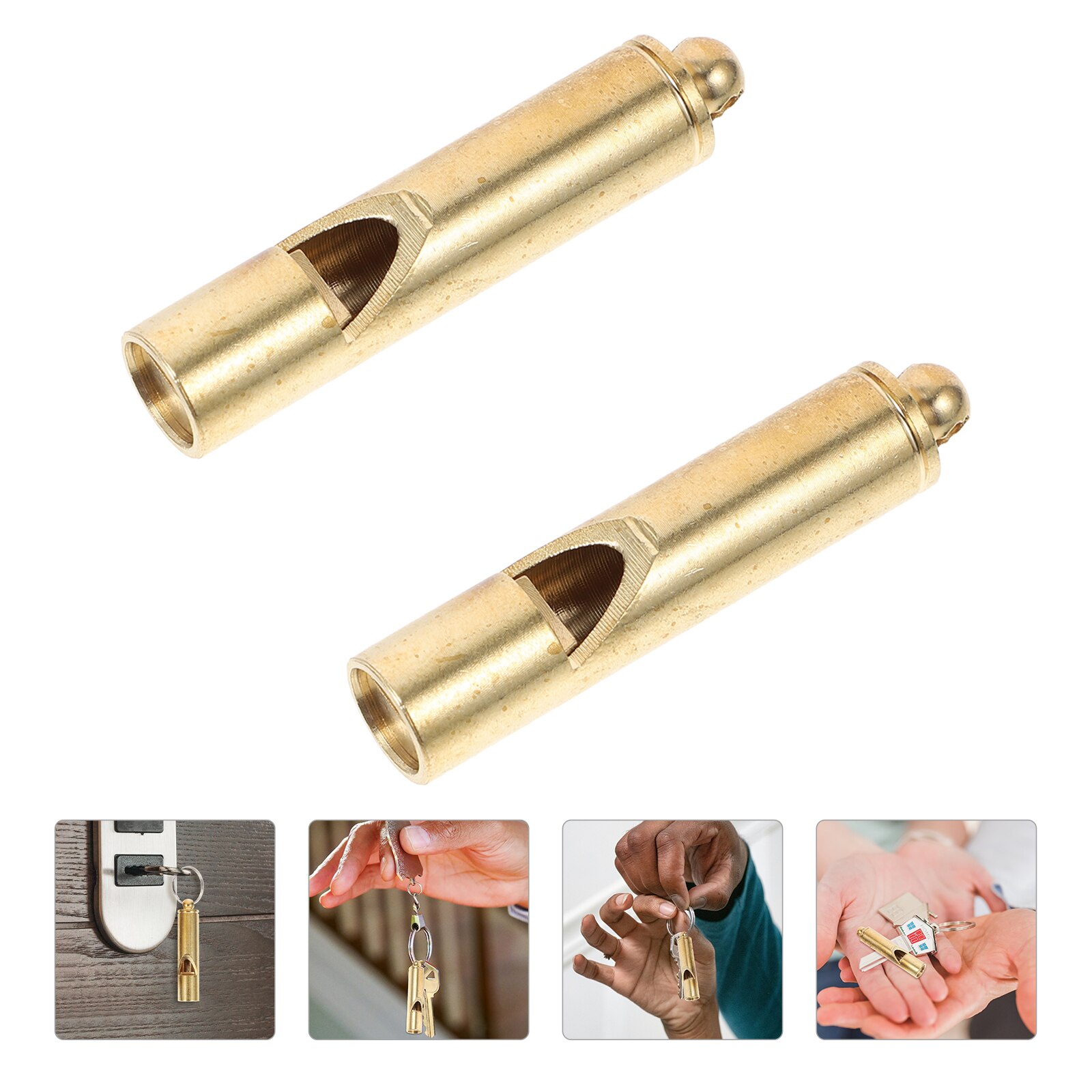 2pcs Vintage Brass Whistles Hand-made Whistle Bras... – Grandado
