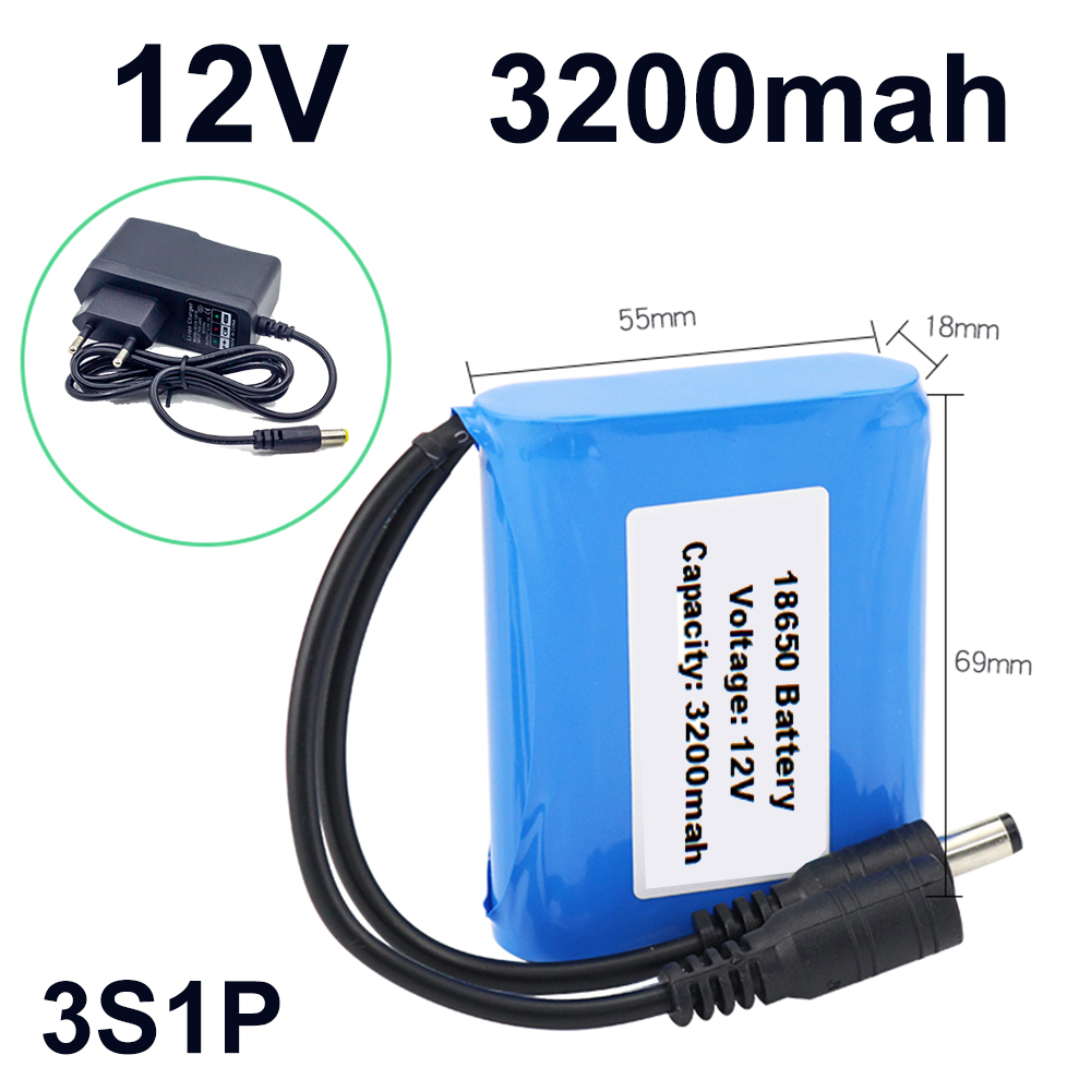 12V 3200mah battery 18650 Li-ion 2.2 Ah Rechargeab... – Vicedeal