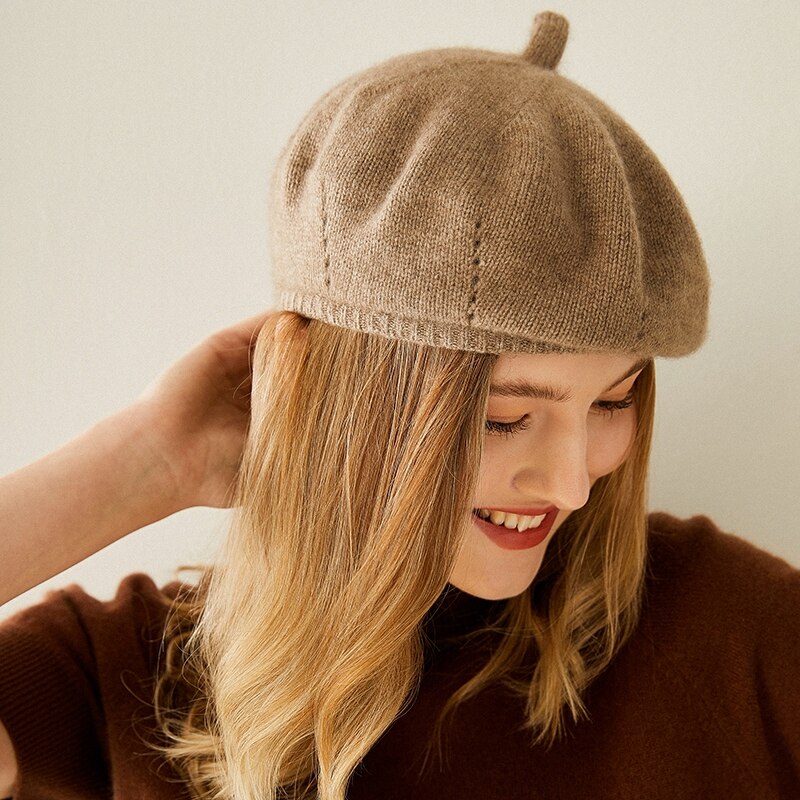 100% Goat Cashmere Knitted Headgears Women Hats Au... – Grandado