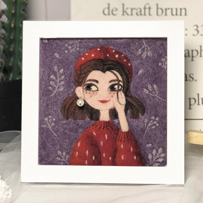 Non-Finished kit Girls Wool Needle Felting Paintin... – Grandado