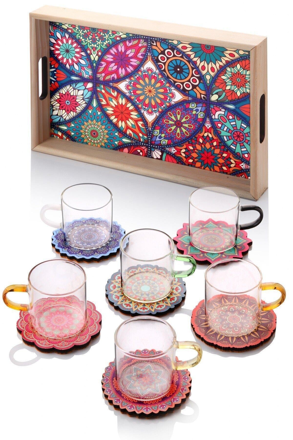 13 piece Tile Colorful Tea Set – Vicedeal