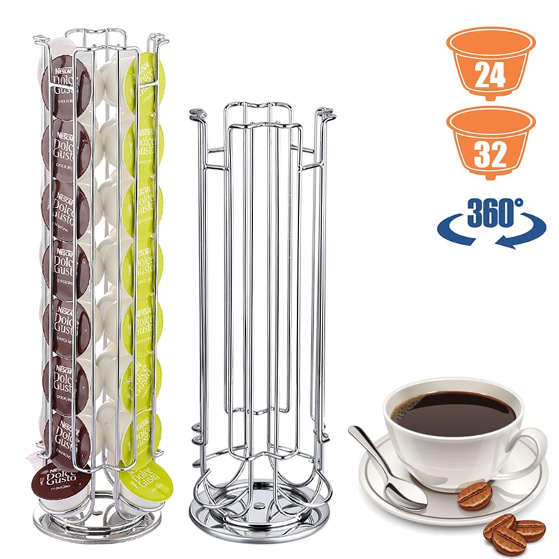 24/32Cups 360 Rotatable Stainless Steel metal Coff... – Grandado