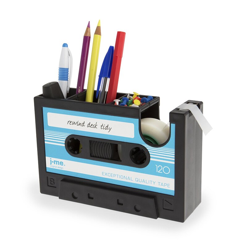 Retro cassette tape pen box for office Desk Tidy p... – Grandado