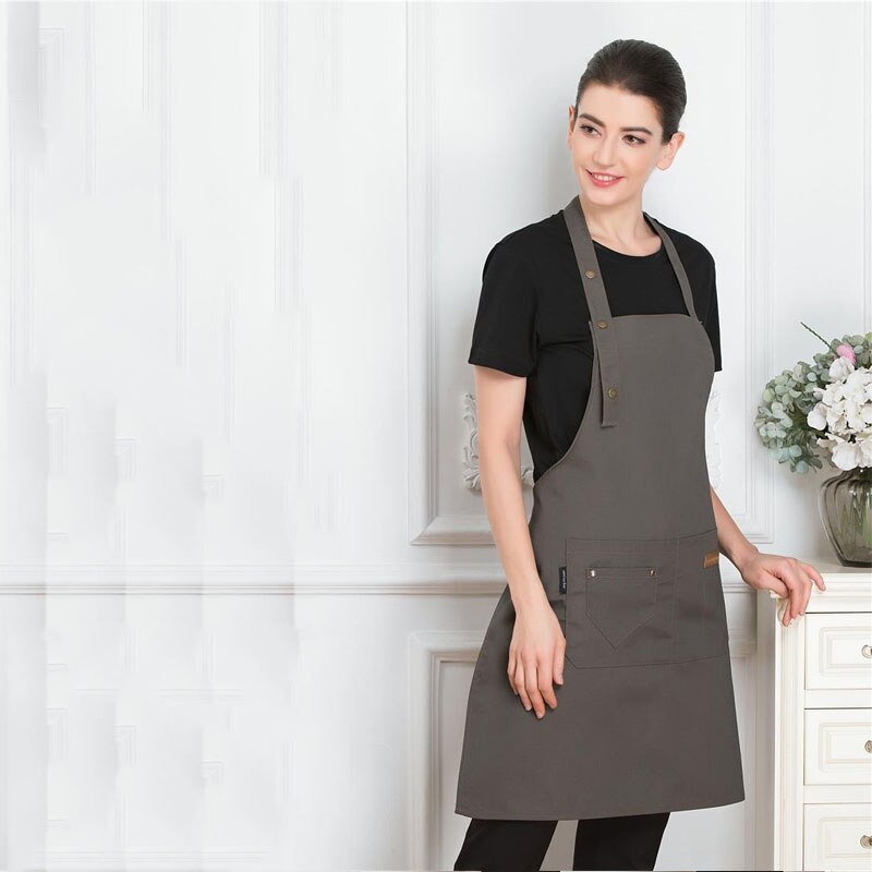Pure Color Cooking Kitchen Apron Work Aprons Woman... – Vicedeal