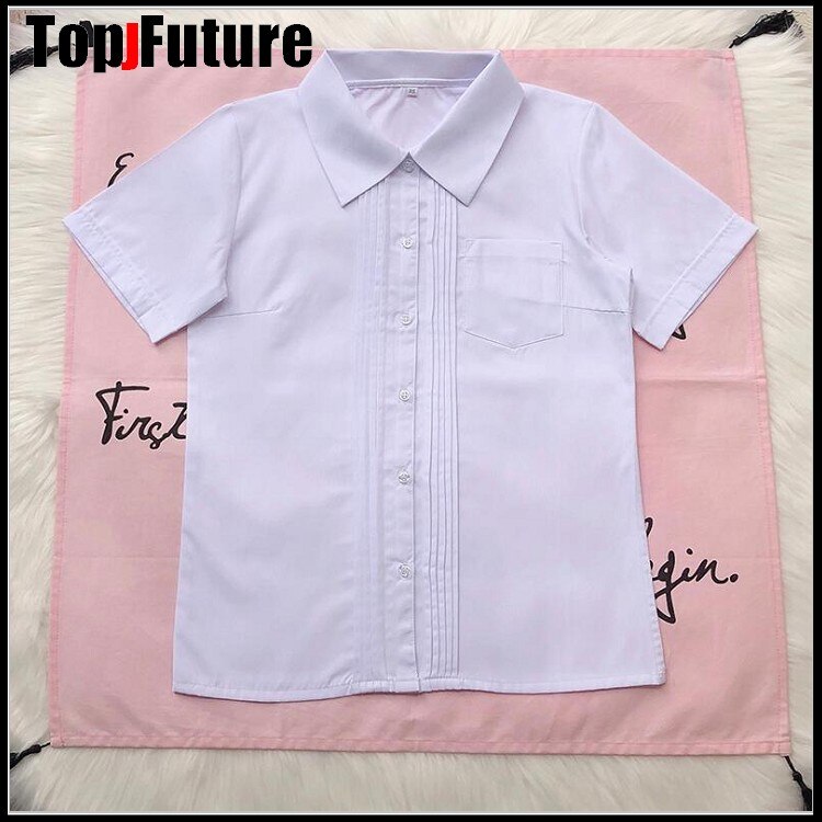 long sleeve White Cotton Japanese Student Girls Sc... – Vicedeal