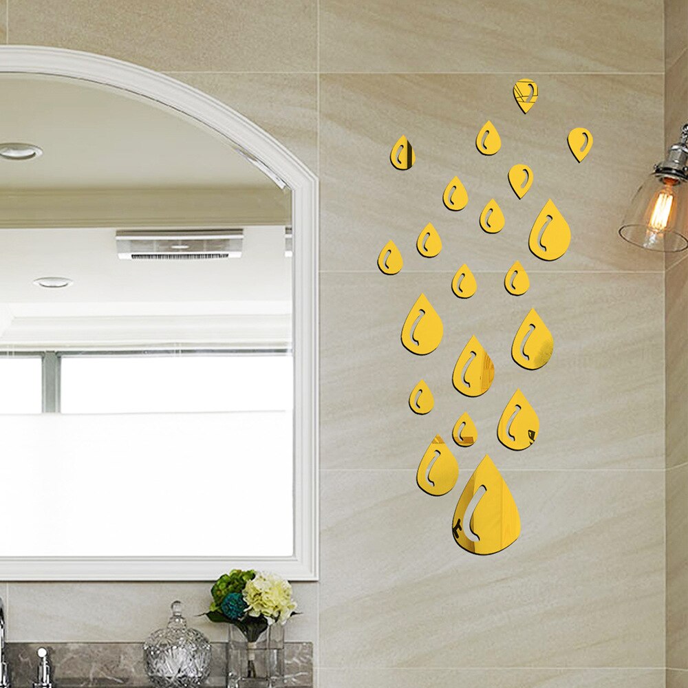Water Raindrop Mirror Wall Sticker DIY 3D Mirror S... – Vicedeal