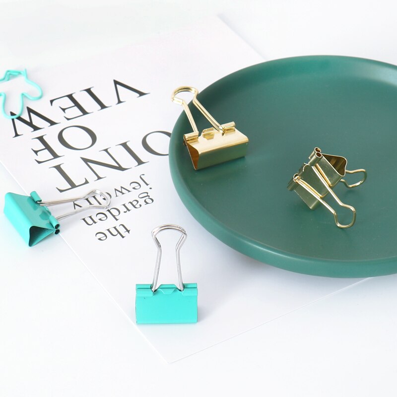 TUTU gold pink green Binder clips push pins paper ... – Grandado