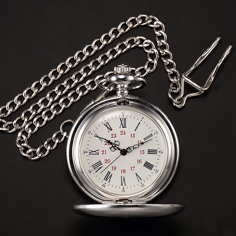 Pocket Watch, metal strap, Silver – Grandado
