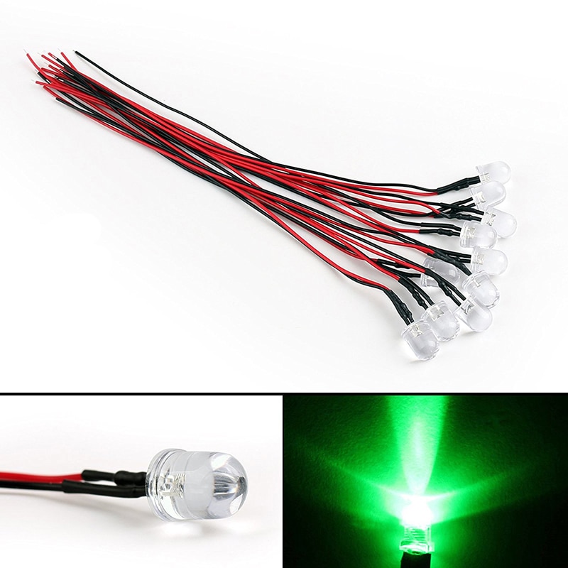 10 stücke 5mm Rot Gelb Blau Grün Weiß 5V 12V DC Pr... – Grandado