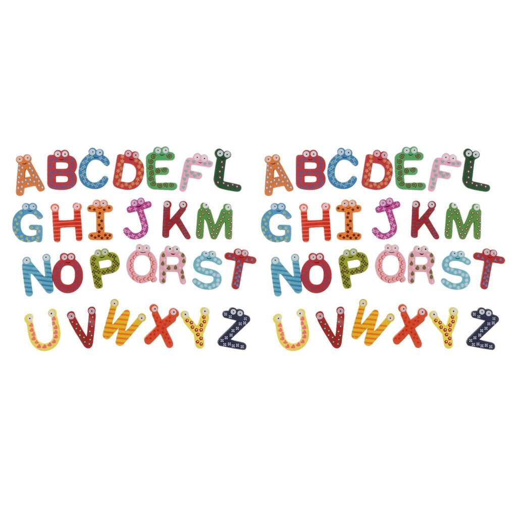 2 Sets 52 Pieces Wooden Alphabet Kids Preschool Le... – Grandado