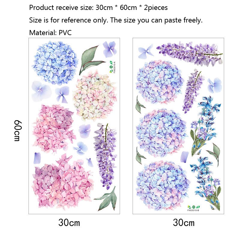 Purple lavender flower Wall Sticker Living room be... – Grandado