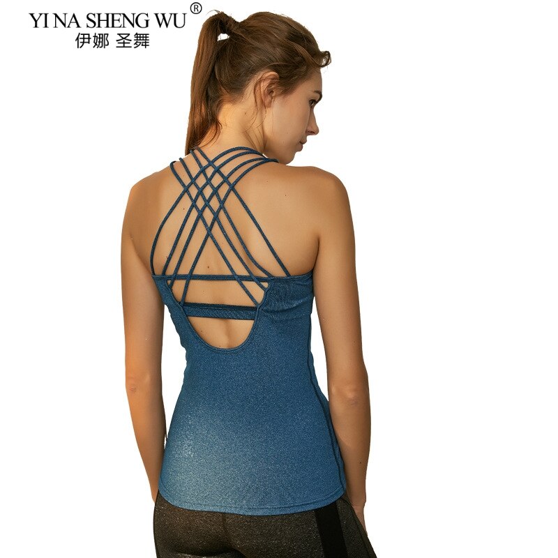 Quick Dry Fit Backless Strappy Yoga Tops Blue Wour... – Vicedeal
