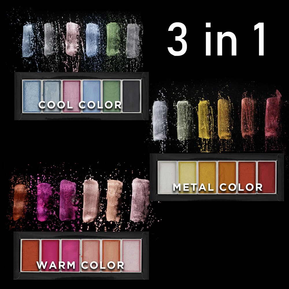 6 Colors Solid Watercolor Paints Set Basic Neone G... – Grandado