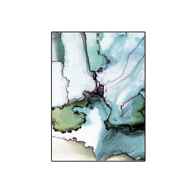 Abstract Home Decoration Canvas Painting Green and... – Grandado