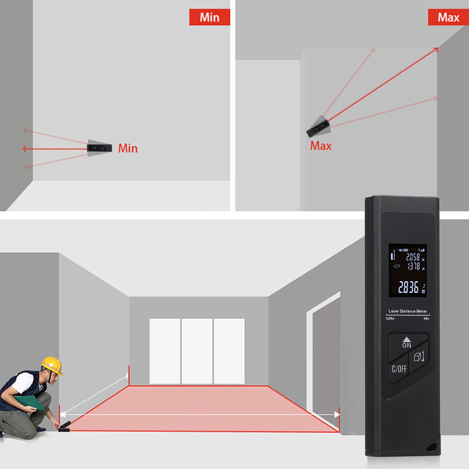 40M Rangefinder Digital Mini Distance Measuring Me... – Grandado