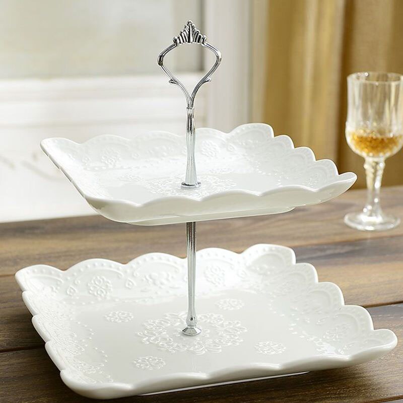 2 Tier Cake Cupcake Plate Stand Only Birthday Wedd... – Vicedeal