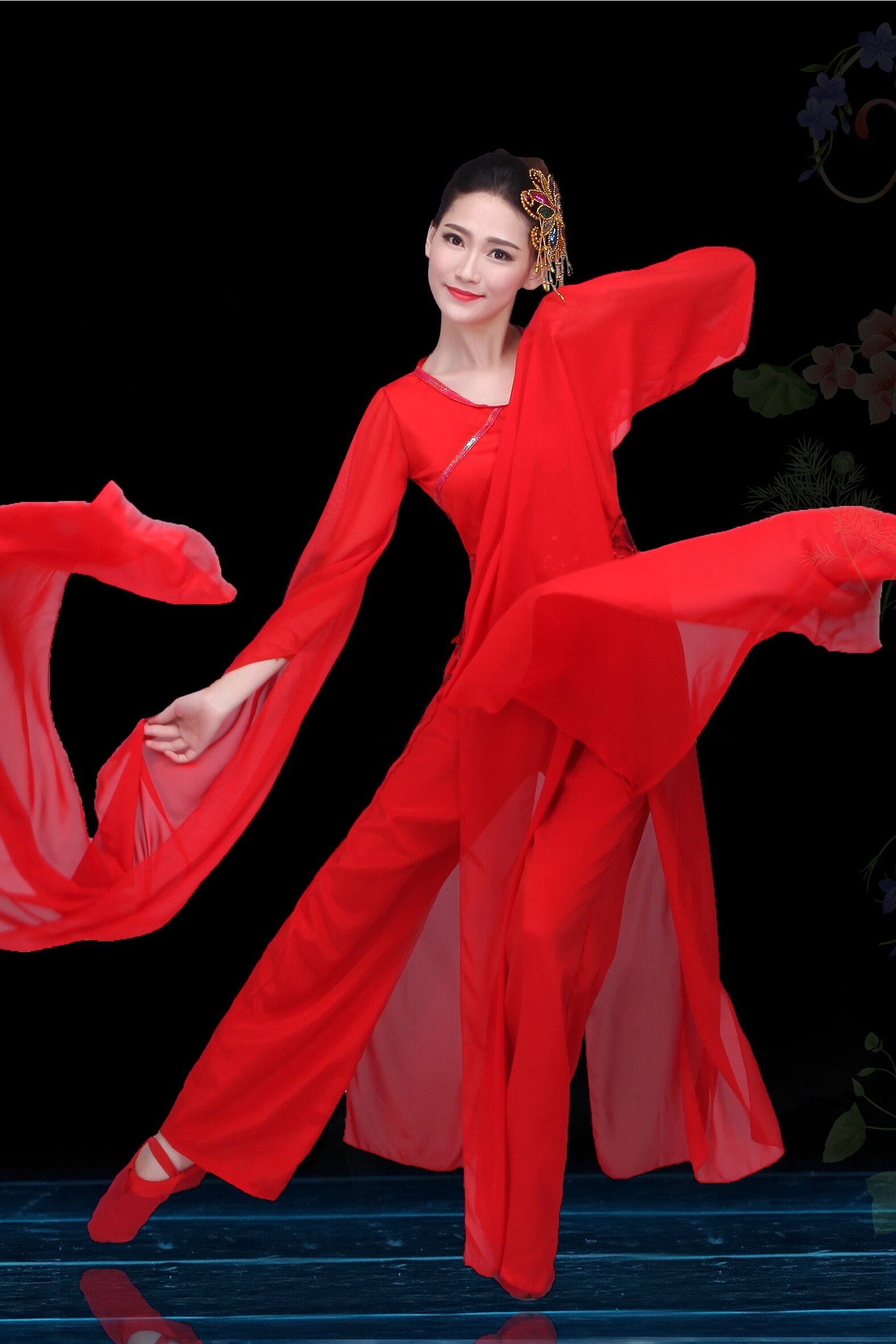 Chinese Classical Yangko Water Sleeve Dance Costum... – Grandado