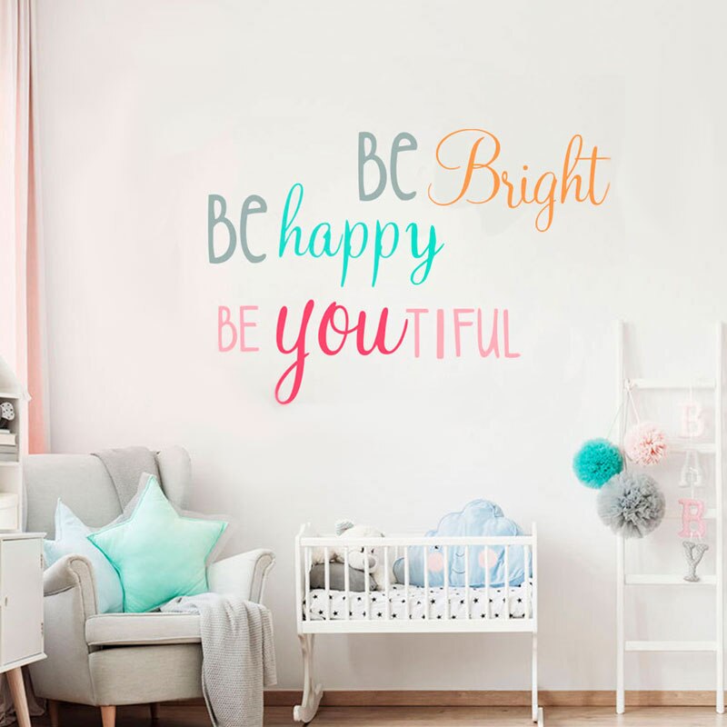 Be ruight be happy be you tiful Wall sticker color... – Grandado