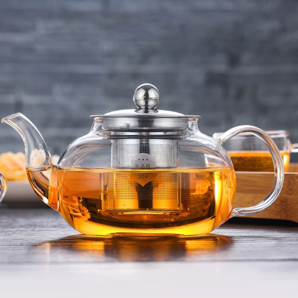 600ml Glass Teapot Heat-resistant Stainless Steel ... – Grandado