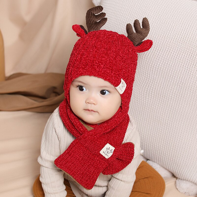 Kids Cartoon Bear Stripe Hats And Scarf Baby Set G... – Grandado