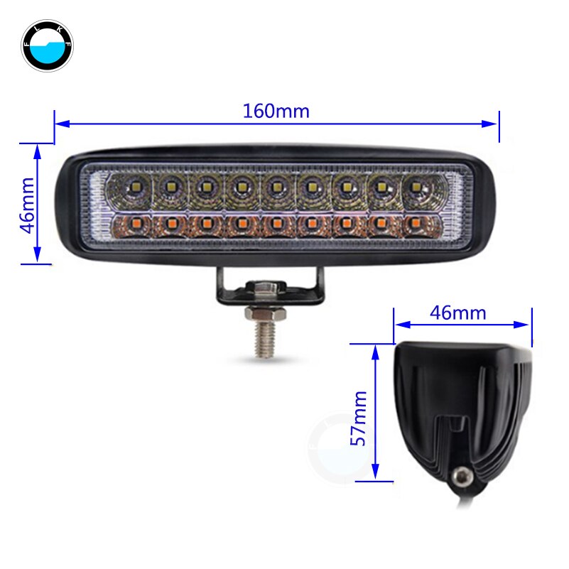 2 stuks 6 " inch 18w led-lichtbalk voor terreinwag... – Vicedeal