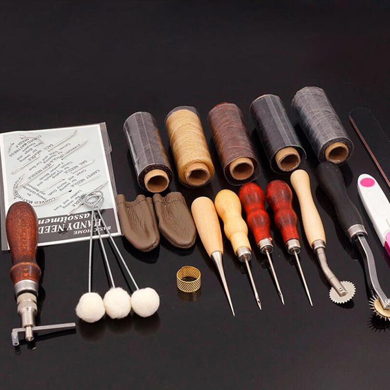 Leather Craft Tools Kit Hand Sewing Stitching Punc... – Grandado