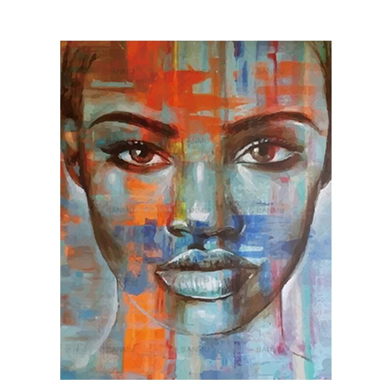 DIY Africa American Girl Oil Acrylic Painting By N... – Vicedeal