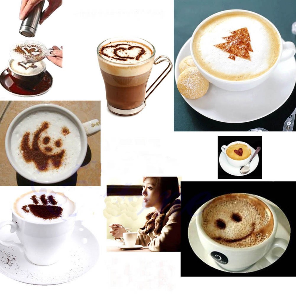 16 pcs Art Coffee Print Mold Barista Stencils Temp... – Grandado