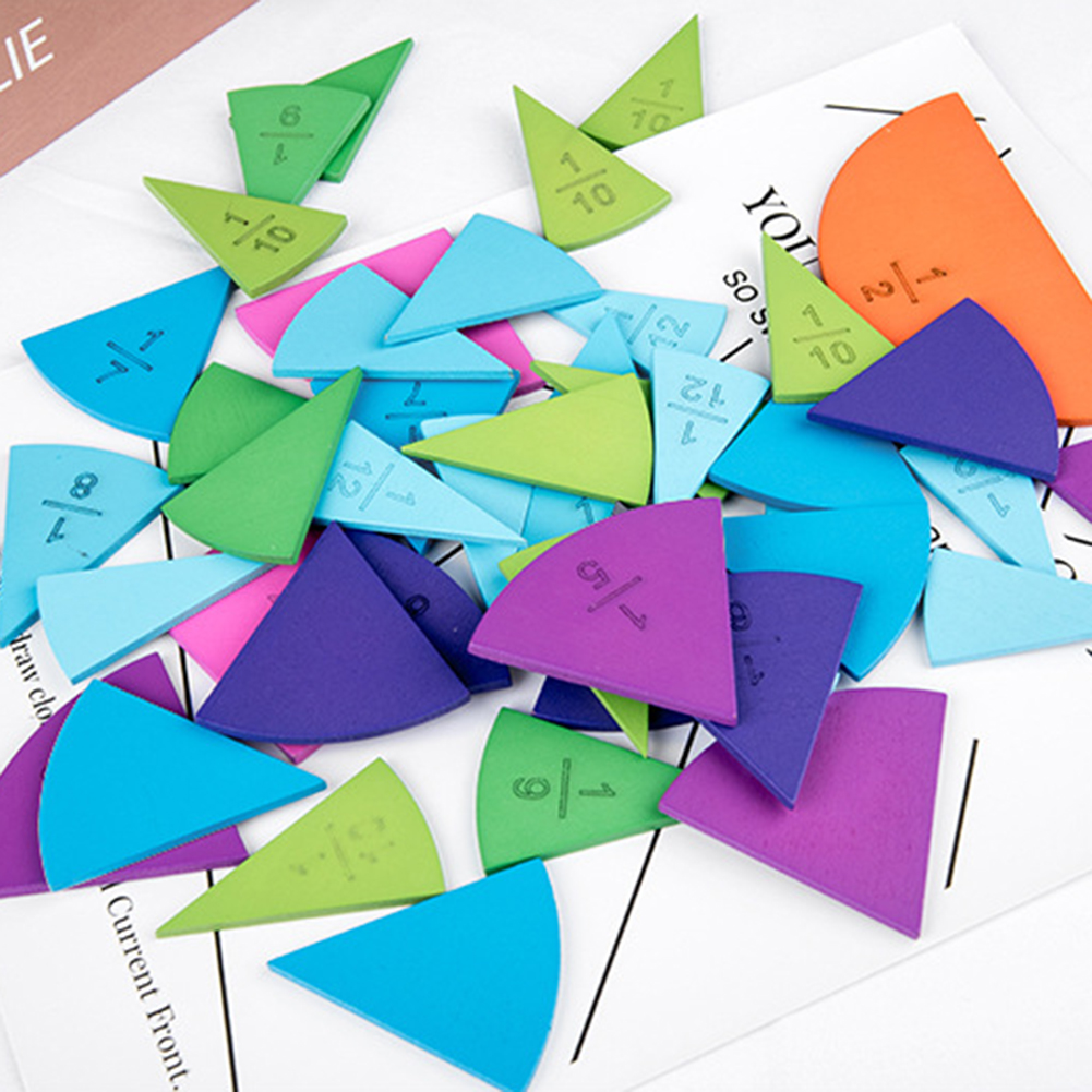 1 Set Kids Fraction Board Wooden Circular Board Ma... – Grandado